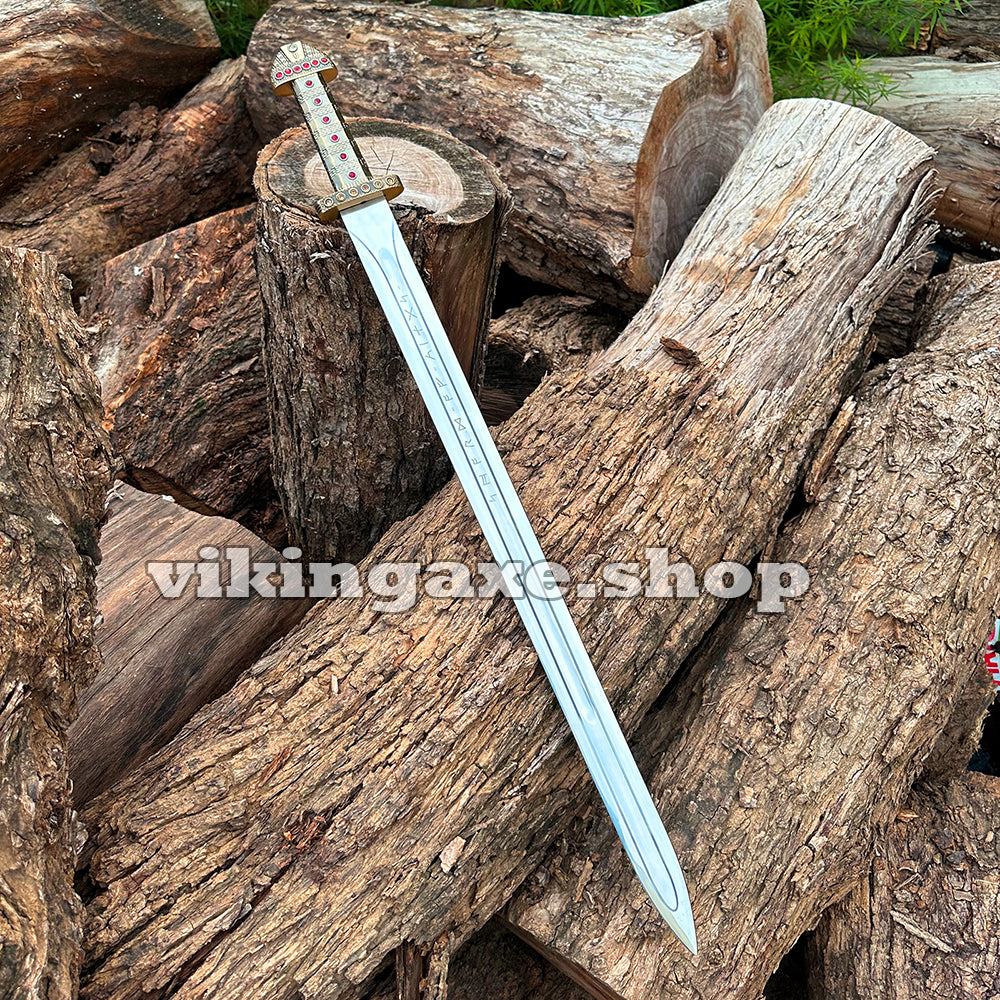 Handmade King Ragnar Lothbrok Sword Replica Viking Sword With Scabbard ...
